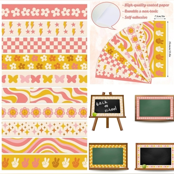School Teacher Crafts | Other | New Retro Groovy 7s Bulletin Board Trim ...